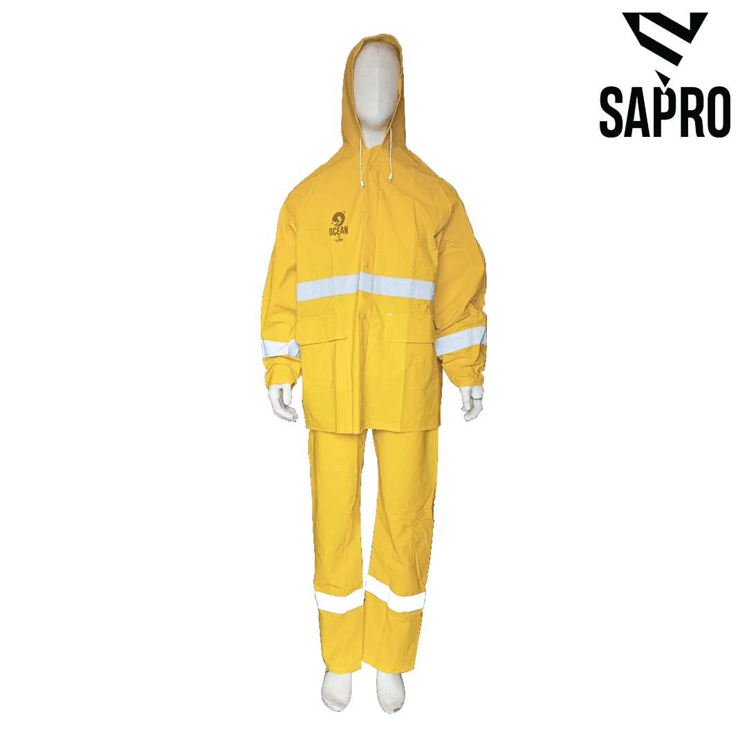 Jas Hujan Safety Ocean by Sapro Tebal dengan Reflective Strip